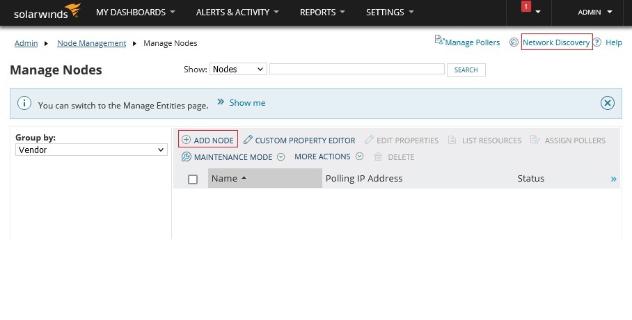 افزودن تجهیزات در Solarwinds با روش Network Discovery - آموزش شبکه